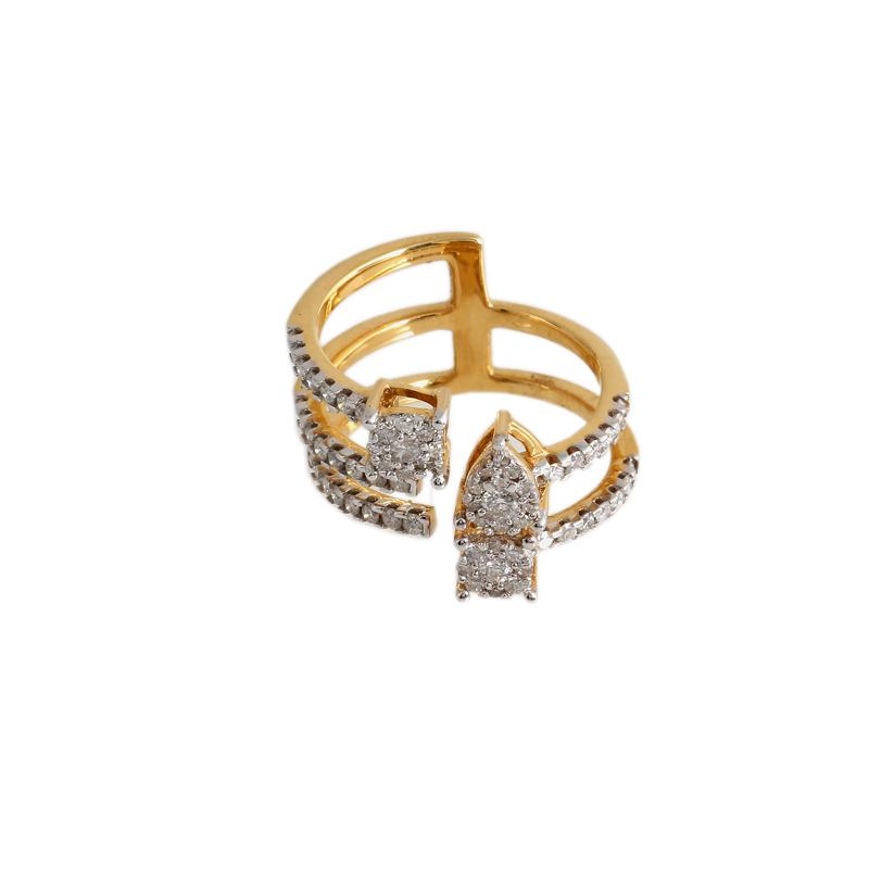 18K Yellow Gold Diamond Ring – Dhanak Jewellers LLC
